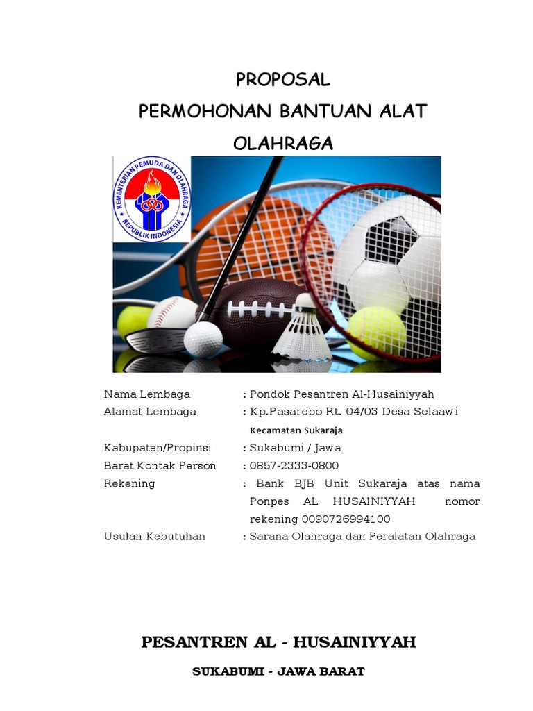 PROPOSAL Pengajuan Alat Olahraga | PDF