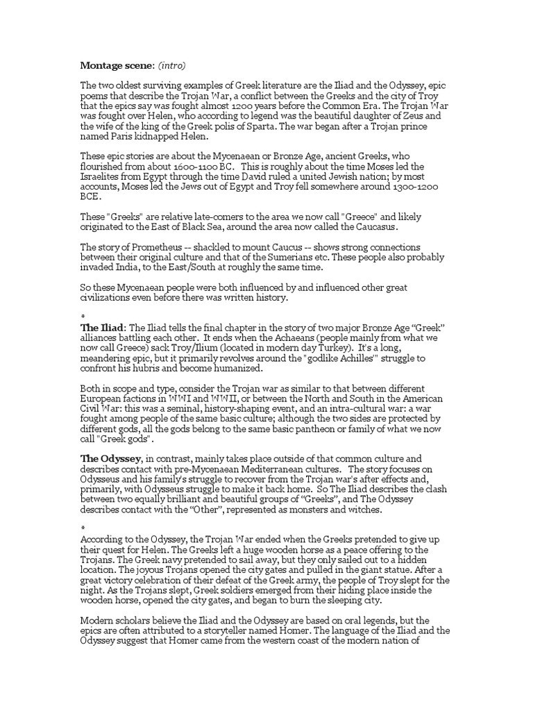 Greek Epics: Iliad & Odyssey Overview | PDF | Iliad | Homer