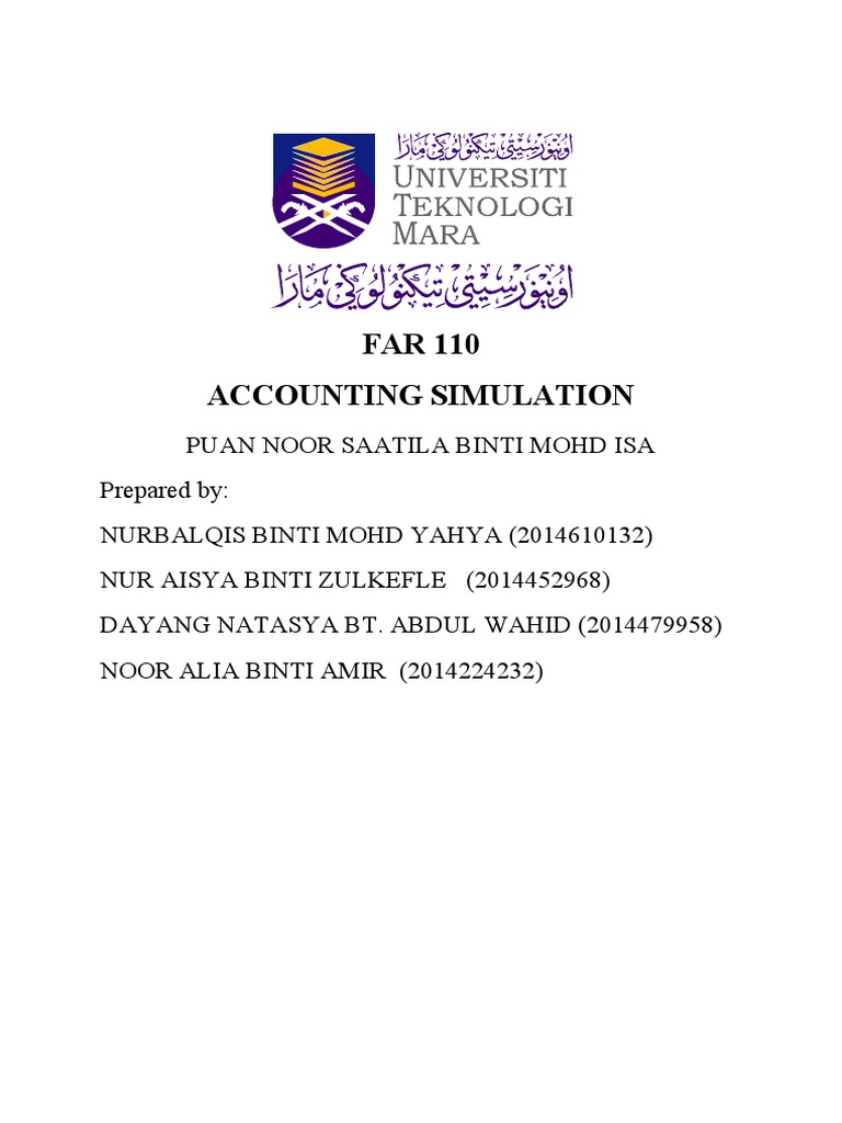 Assignment Far 110 Uitm | PDF | Debits And Credits | Expense