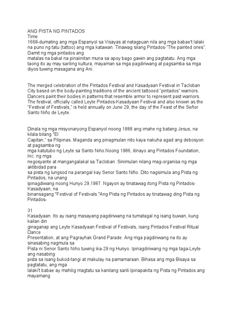 Ang Pista NG Pintados | PDF