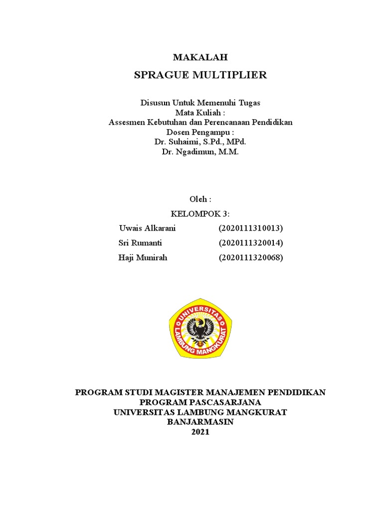 Sprague Multiplier - Matkul Assesmen | PDF