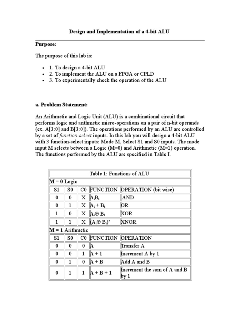 ALU | PDF | Hardware Description Language | Logic Gate
