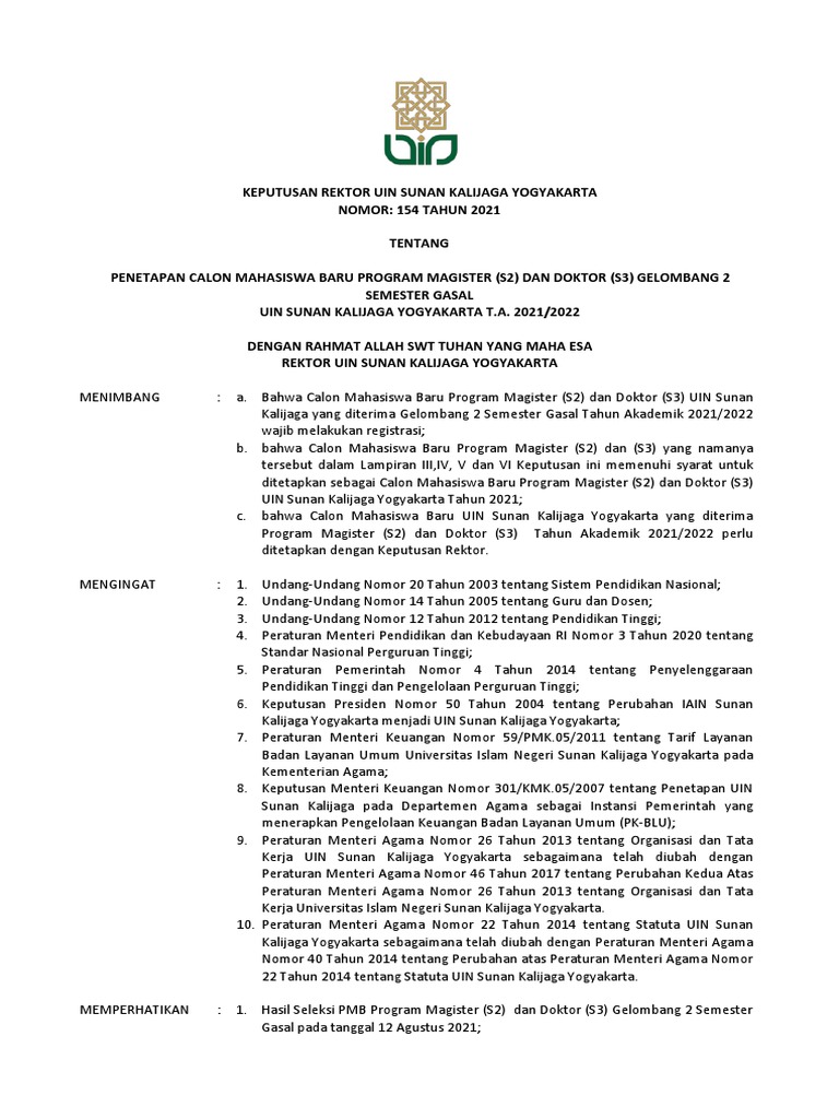 SK PMB Magister (S2) Dan Doktor (S3) Gel. 2 Gasal 2021 | PDF