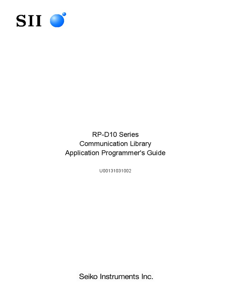 Seiko RP D10 Linux Programmers Guide | PDF | Library (Computing) | Parameter (Computer Programming)