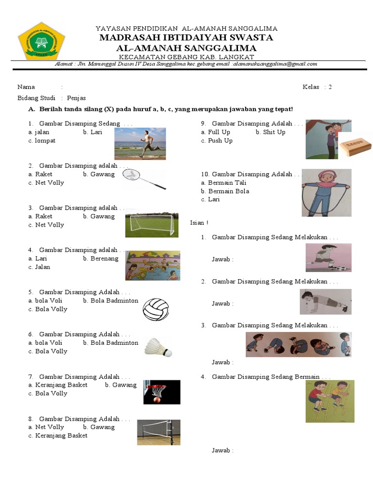 Soal Penjas Kelas 2 Semester Genap | PDF