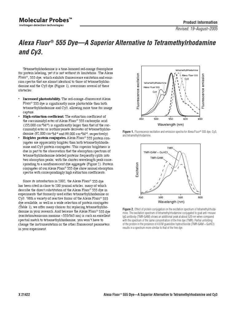 Alexa Fluor 555 Dye | PDF | Fluorophore | Chemistry