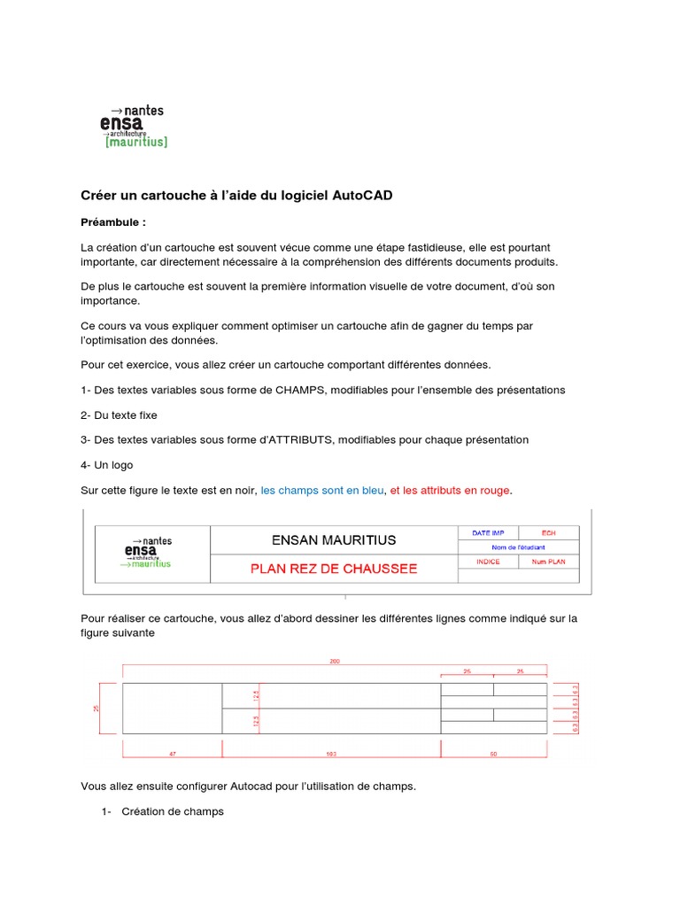 Créer Un Cartouche Sur AutoCAD | PDF | Dessin technique