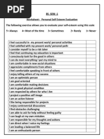 PERMA Self Assessment Worksheet | PDF