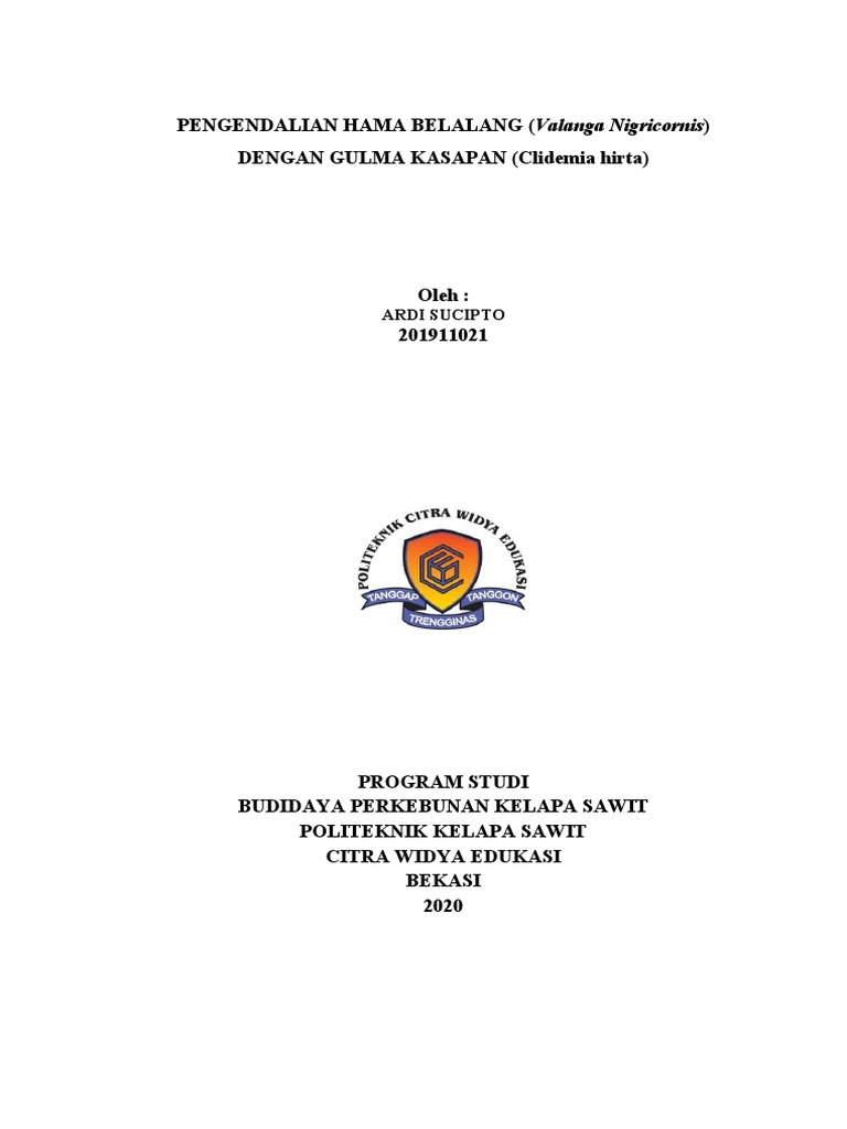 LAPORAN BIO-INSEKTISIDA - Ardi Sucipto - 201911021 - BD 19A | PDF