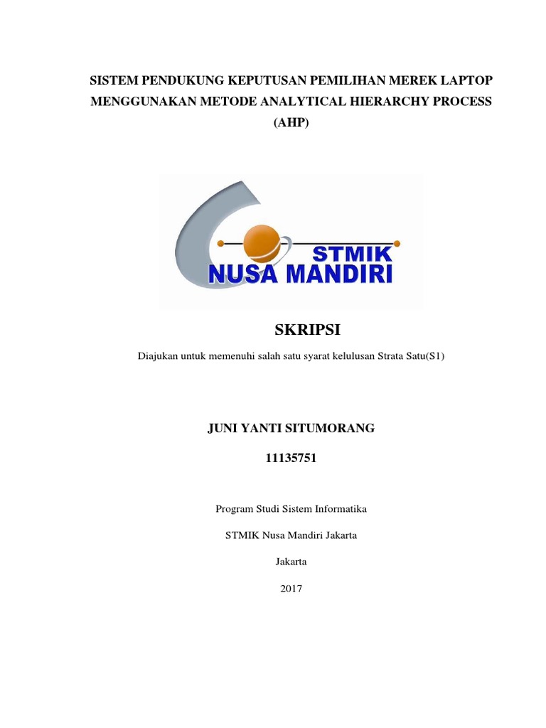 Skripsi-PDF Metode Ahp | PDF