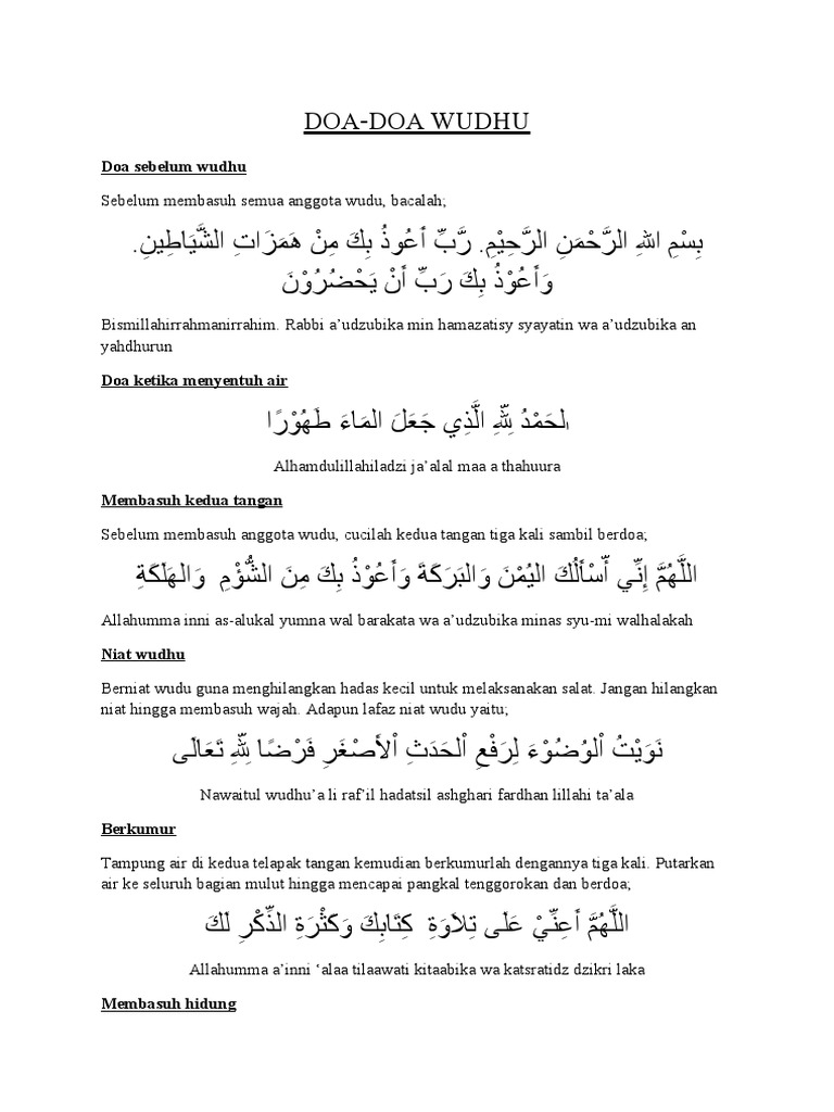 Doa-Doa Wudhu | PDF | Agama & Spiritualitas