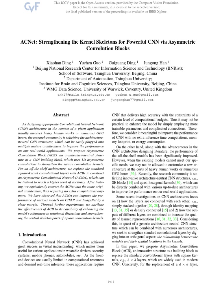 ACNet - Strengthening The Kernel Skeletons For Powerful CNN Via ...