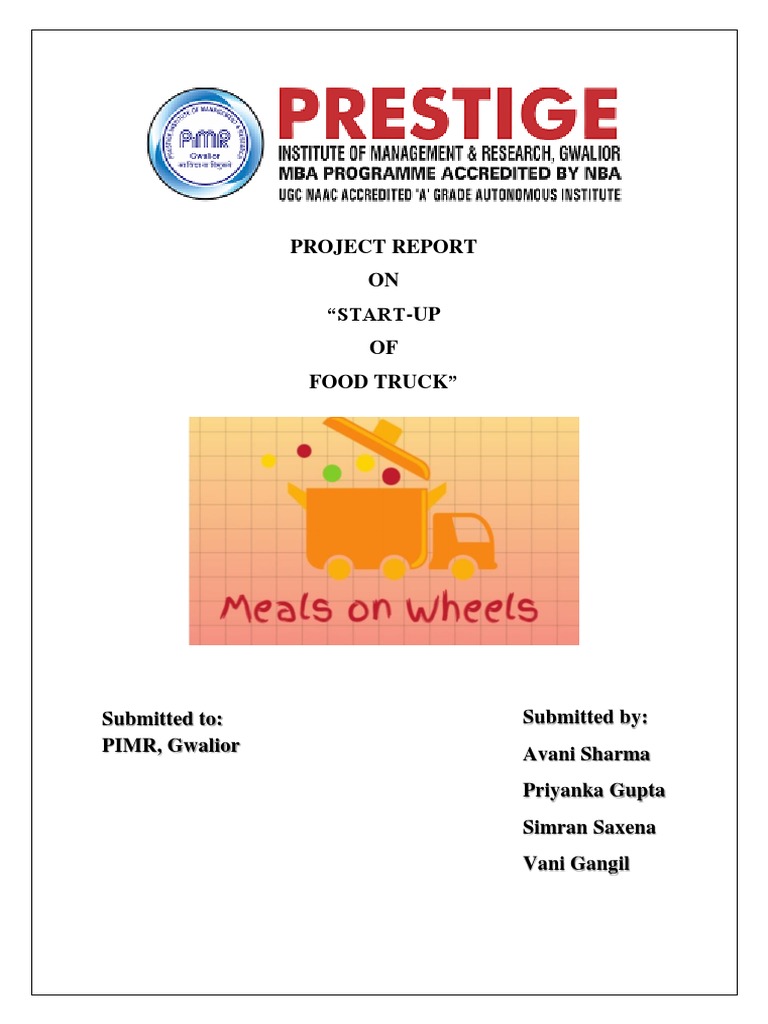 Project Report ON "Start-Up OF Food Truck" | PDF | Foods | Meal