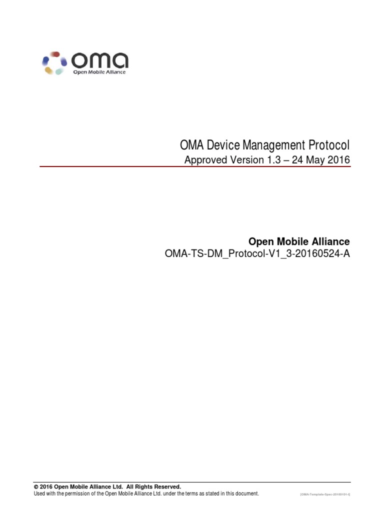 OMA TS DM - Protocol V1 - 3 20160524 A | PDF | Communications Protocols ...