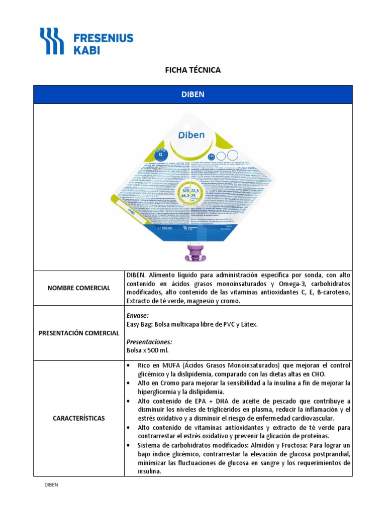 Ficha Técnica Diben | PDF | Antioxidante | Dieta y nutrición