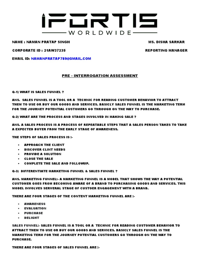 Naman INTERN | PDF | Sales | Marketing