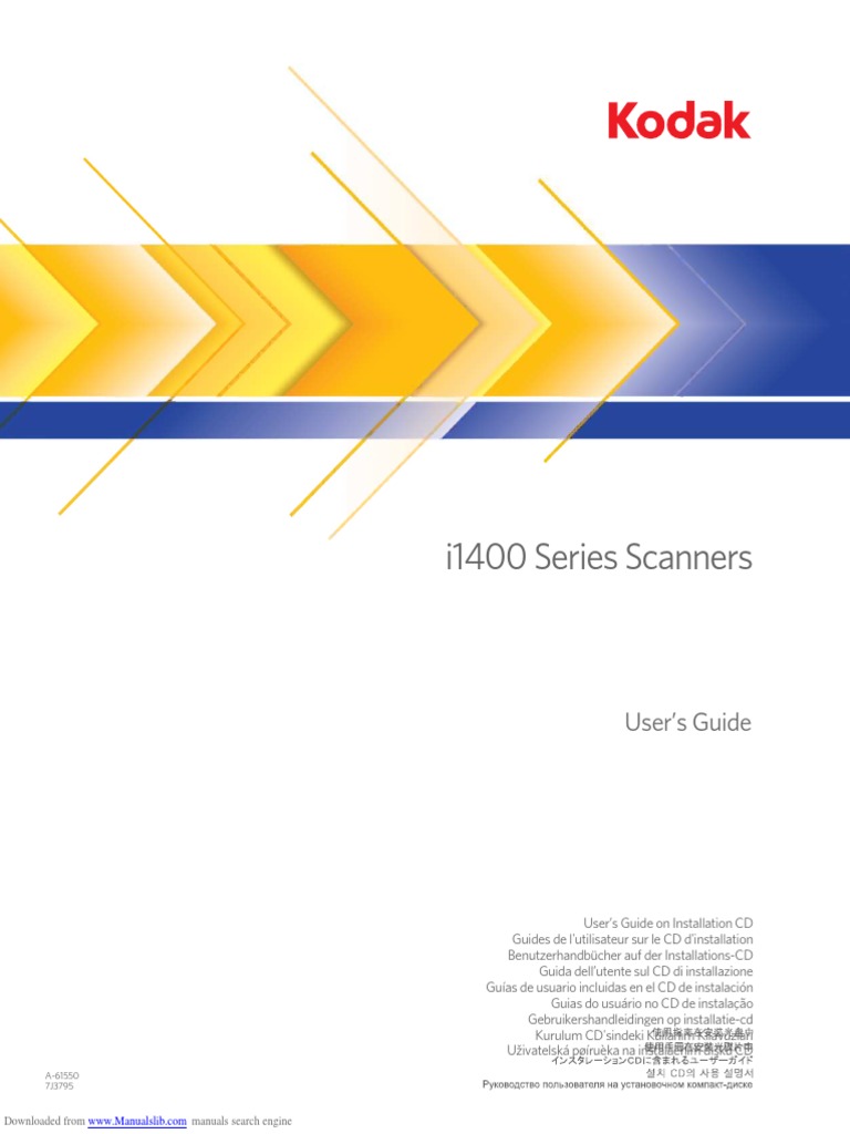 Kodak I1400 User Maintenance Guide | PDF | Image Scanner | Printer ...
