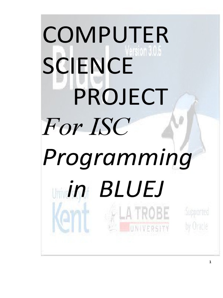 Computer Science Project For Isc Programming In Bluej Pdf Subroutine Parameter Computer