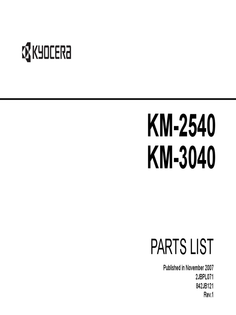 Kyocera KM-3040 Parts List | PDF | Manufactured Goods | Equipment