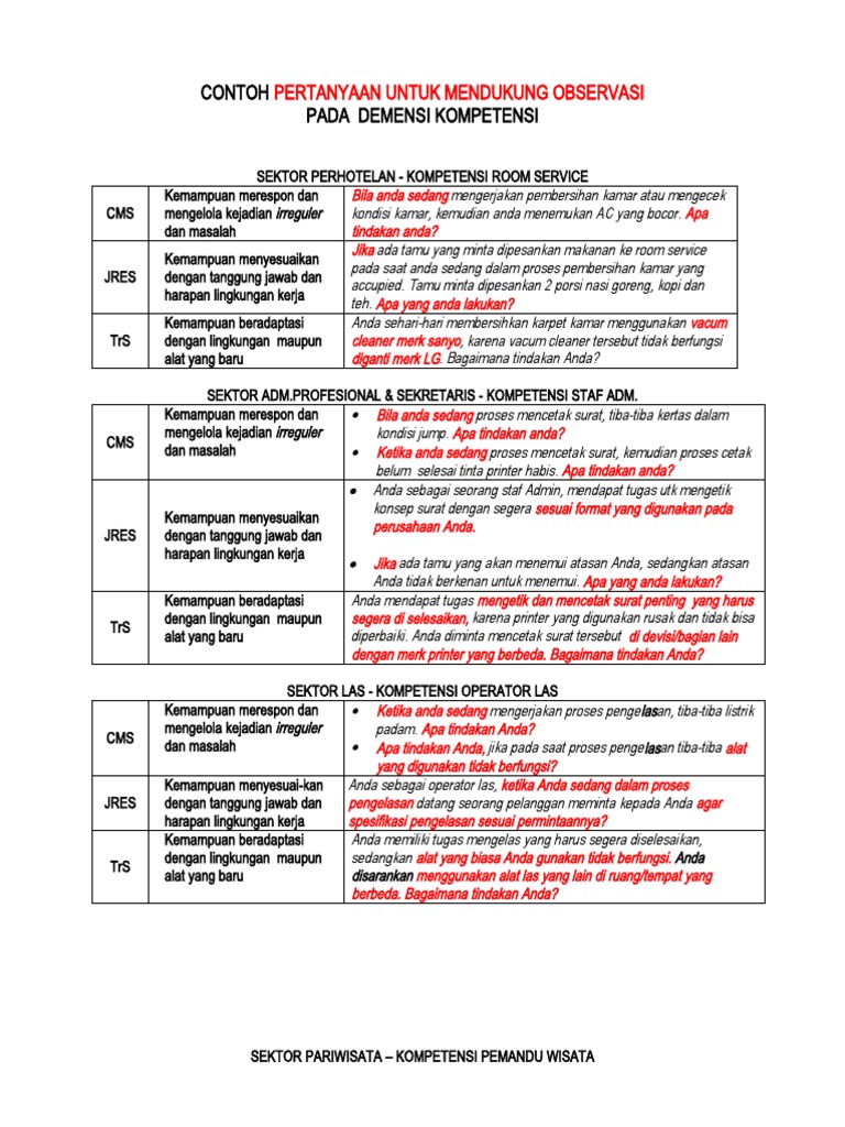 5 Contoh Pertanyaan Mendukung Observasi | PDF | Teknologi & Rekayasa