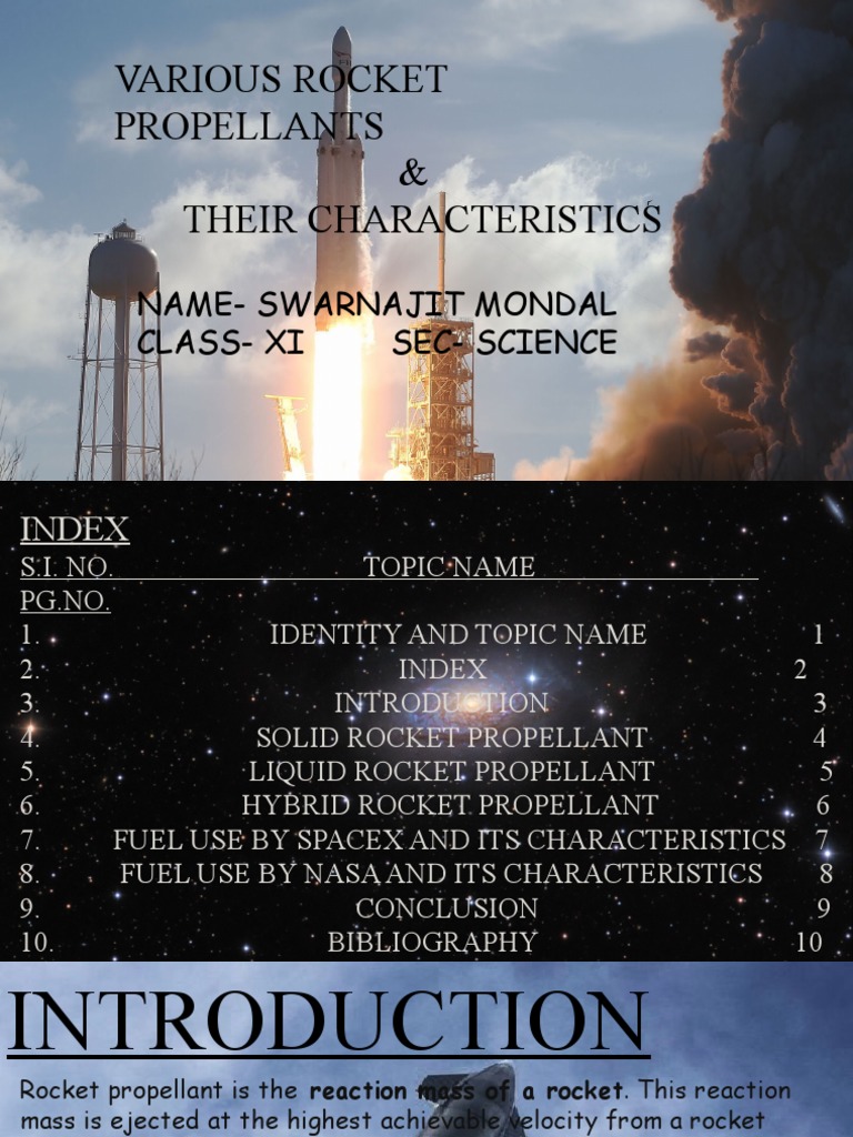 Rocket Propellants and Their Types | PDF | Rocket Propellant | Liquid ...
