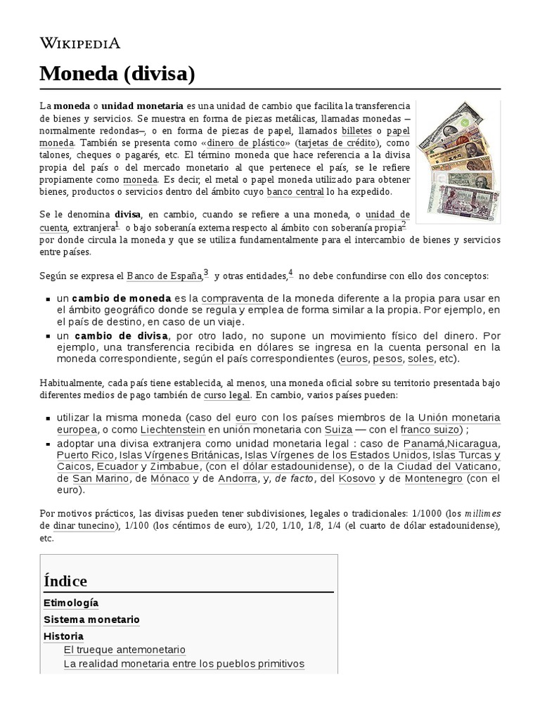 Moneda (Divisa) | PDF | Moneda | Economias
