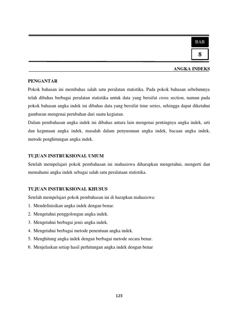 Bab Viii Angka Indek | PDF