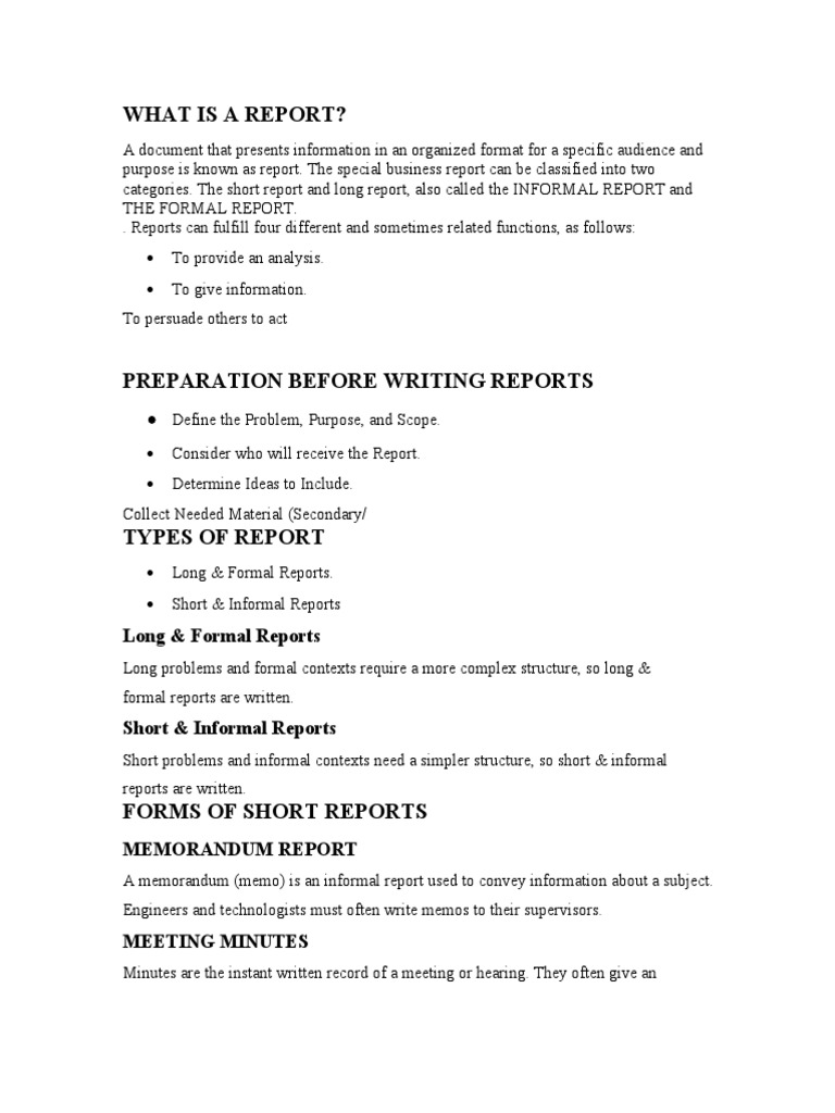 What Is A Report | PDF | Sales | Memorandum