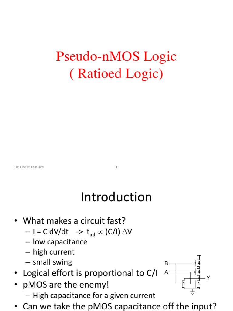 Pseudo-nMOS Logic Design Overview | PDF | Cmos | Logic Gate