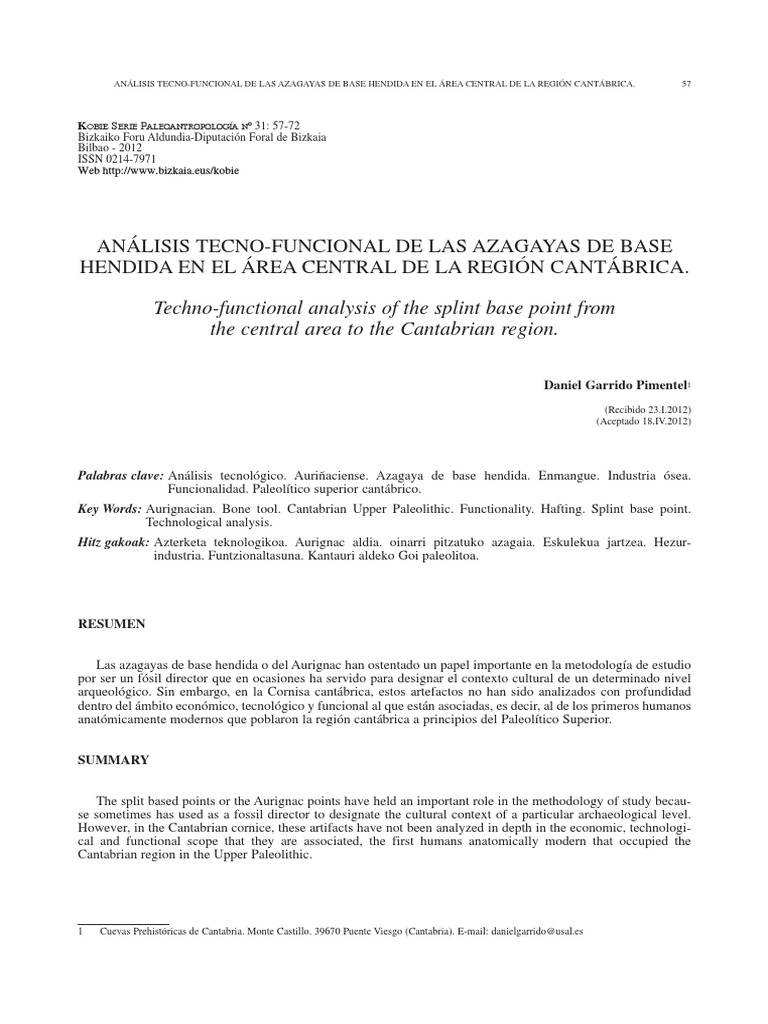 Azagayas Cantabria | PDF | Edad de Piedra