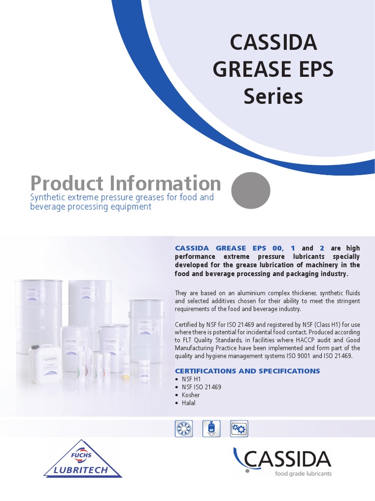 Product Information: Cassida Grease Eps Series | PDF | Lubricant ...