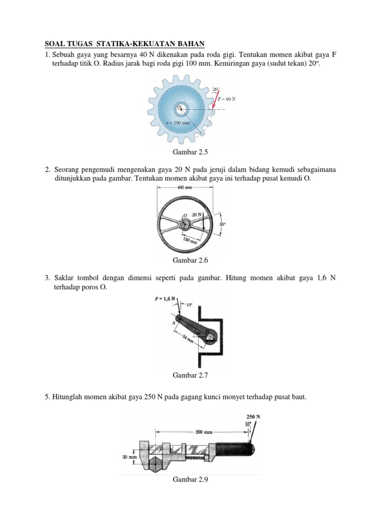 Soal Tugas Statika Momen | PDF