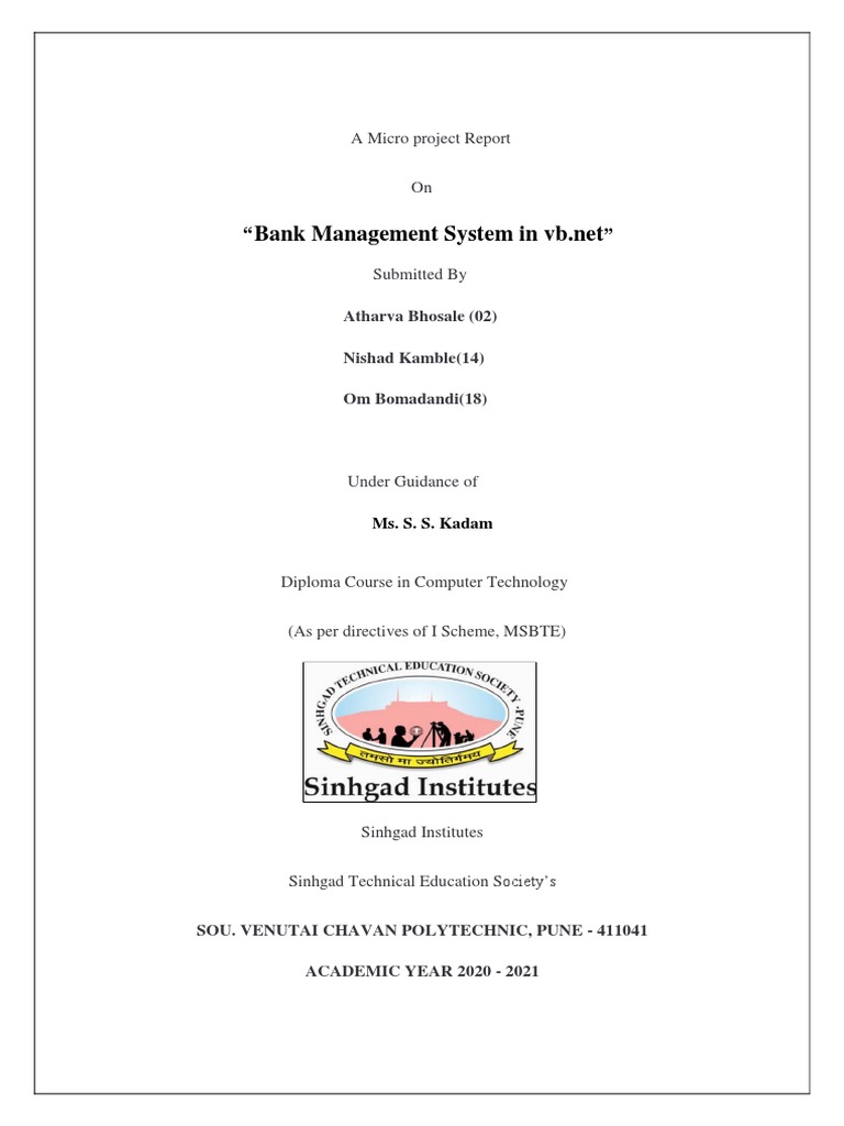 Gad Microproject (02,14,18) SYCM2 - GAD Microproject | PDF | Visual Basic .Net | Computing