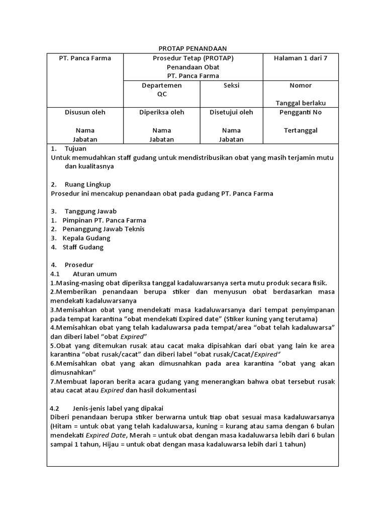 Protap Penandaan | PDF