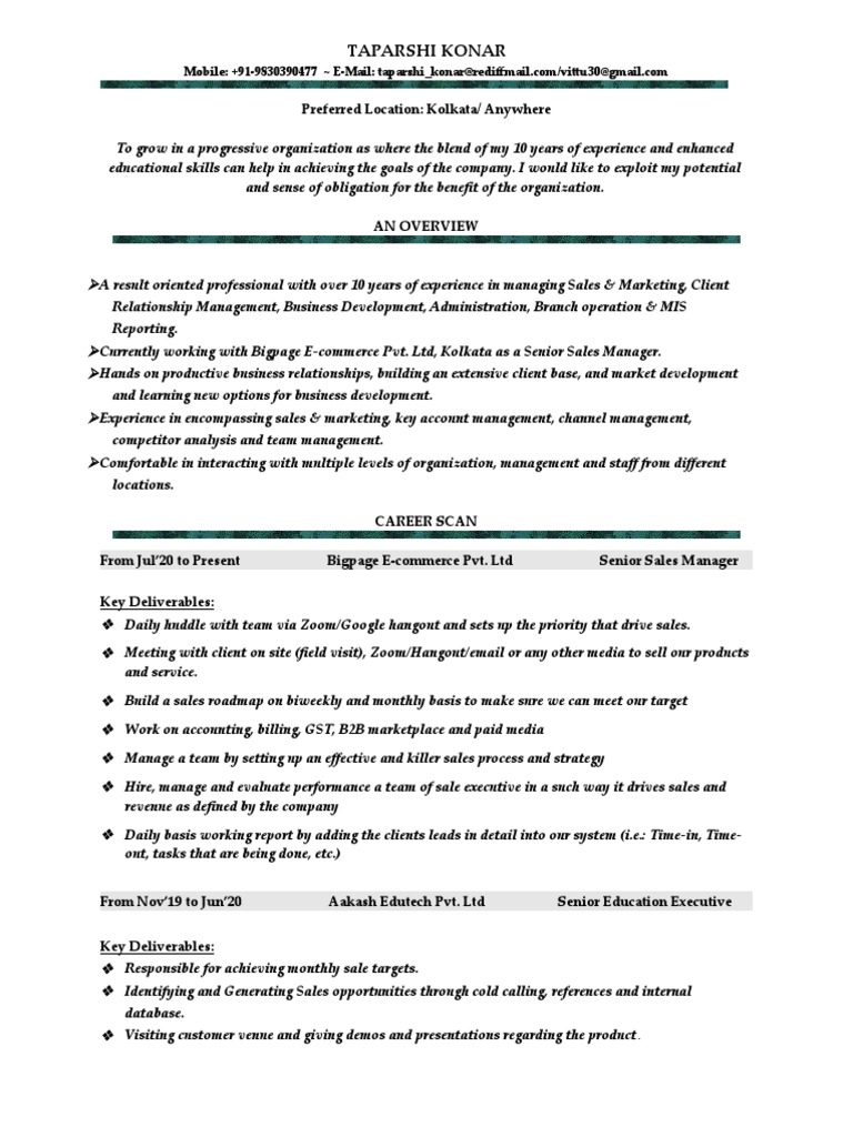 Resume Tap Ar Shik On Ar | Download Free PDF | Sales | Marketing