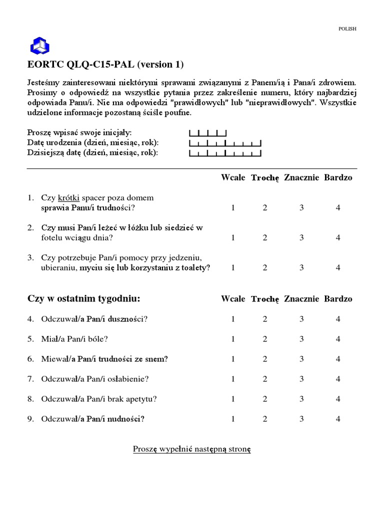 QLQ C15 Pal | PDF