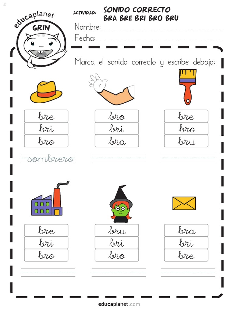Cuadernillo Silabas Trabadas Sonido Correcto Educaplanet | PDF
