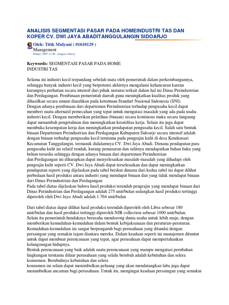 ANALISIS SEGMEN | PDF