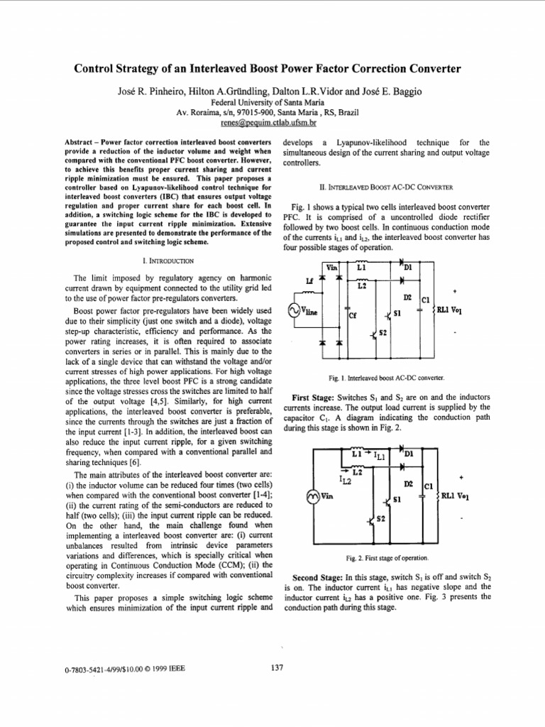 Control Strategy of An Interleaved Boost Power Factor Correction | PDF | Rectifier | Physical ...