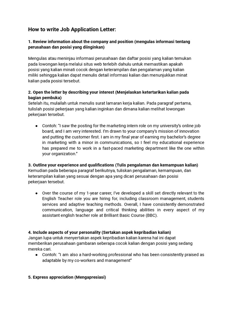 Application Letter 2 | PDF | Karier & Perkembangan