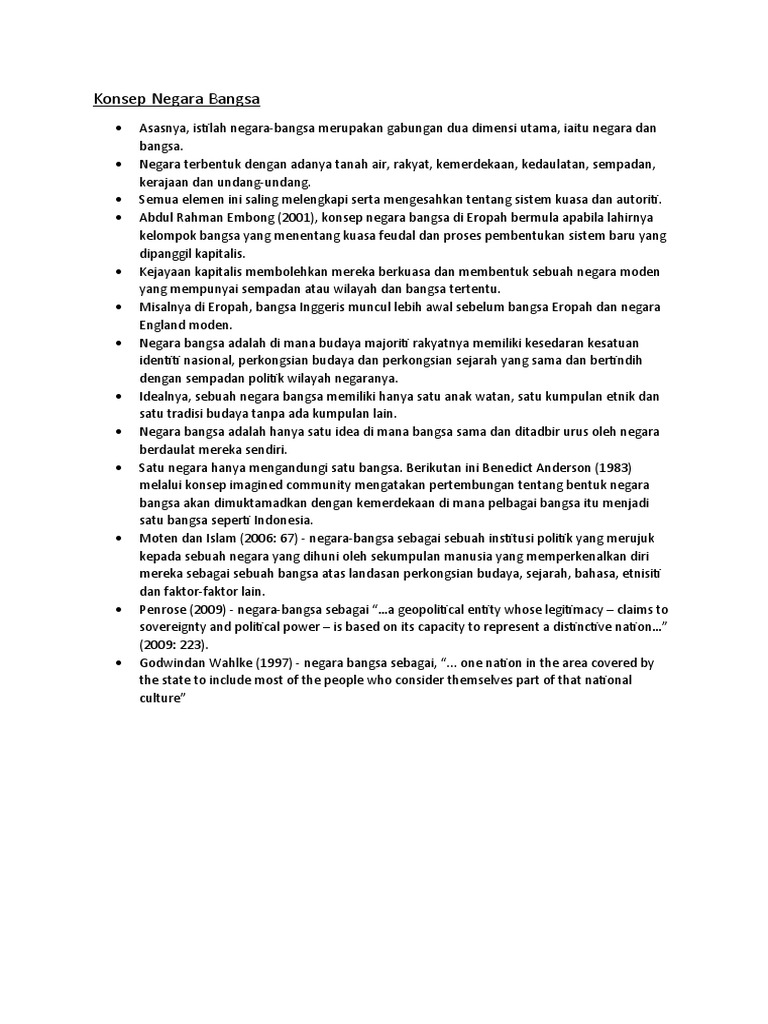 Konsep Negara Bangsa | PDF