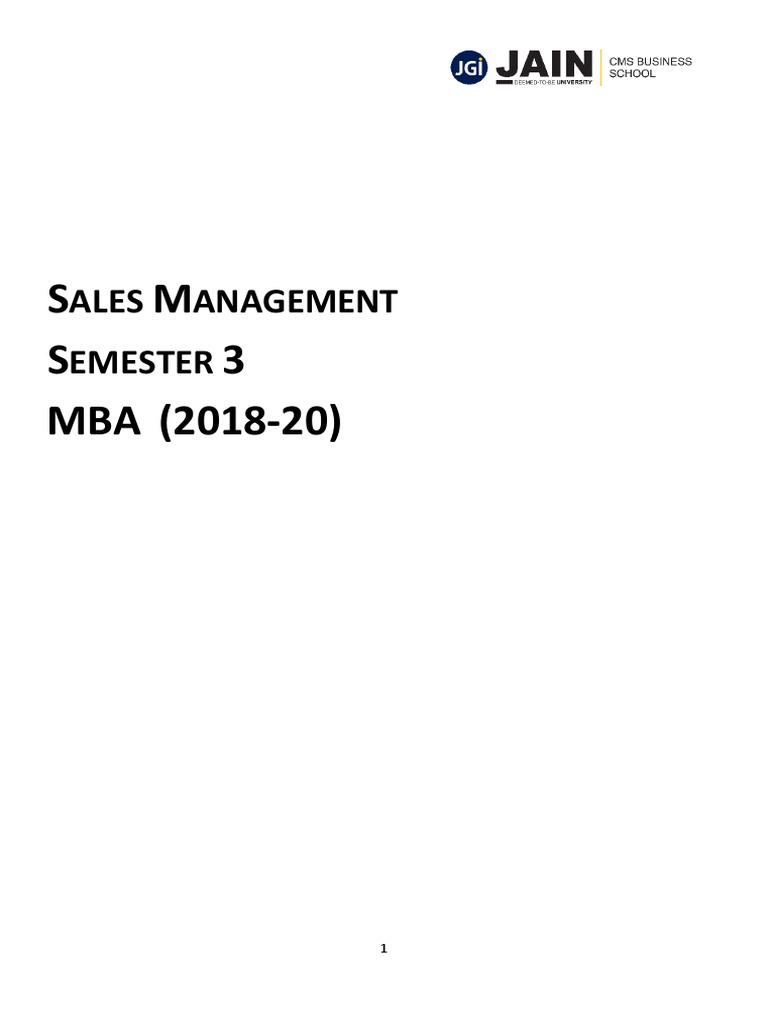 Sales - Management Notes - Rev. | Download Free PDF | Sales | Marketing