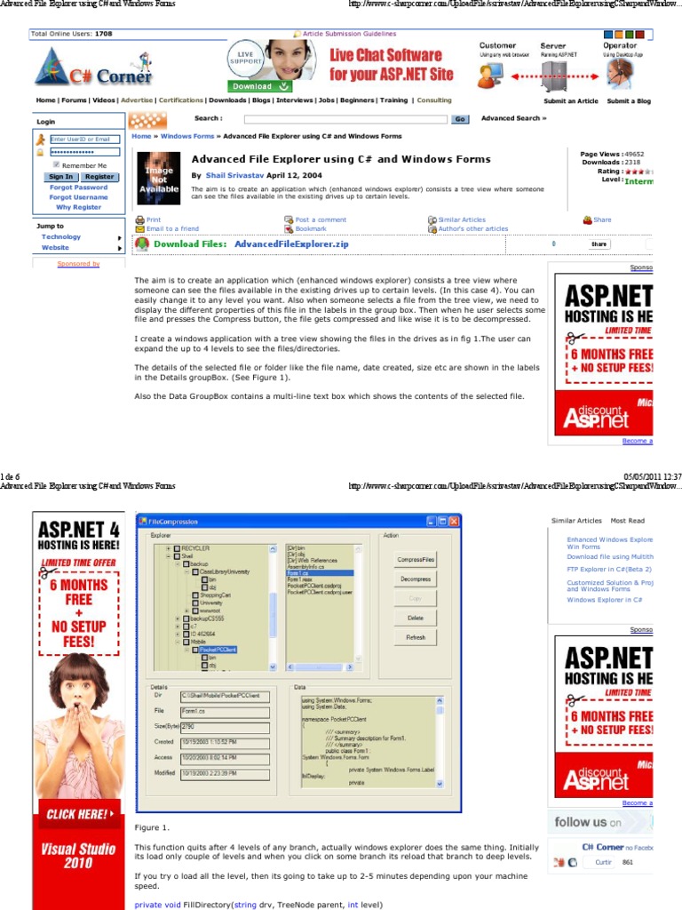 Advanced File Explorer Using C# and Windows Forms | PDF | C Sharp ...