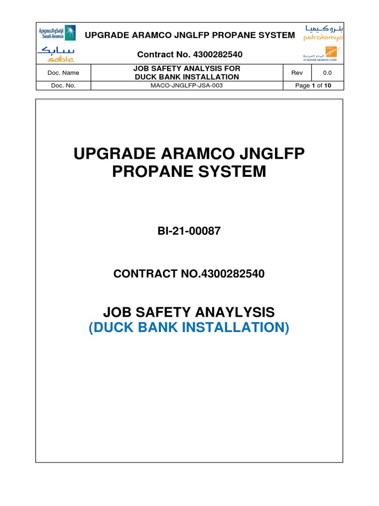 Jsa - Duck Bank Installation | PDF | Personal Protective Equipment ...