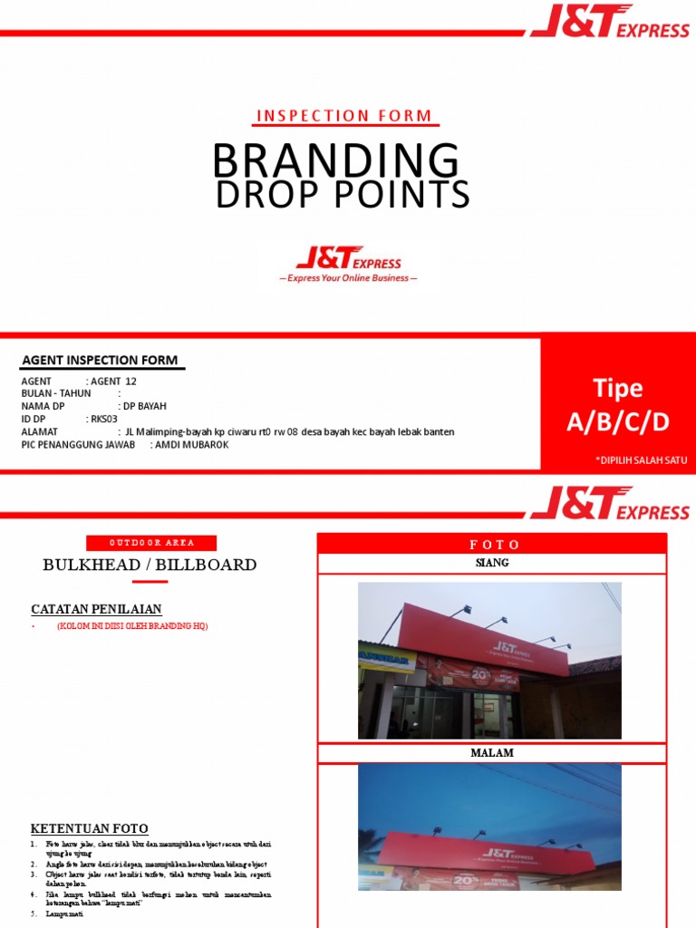 Form Inspeksi Agen J&T Express | PDF