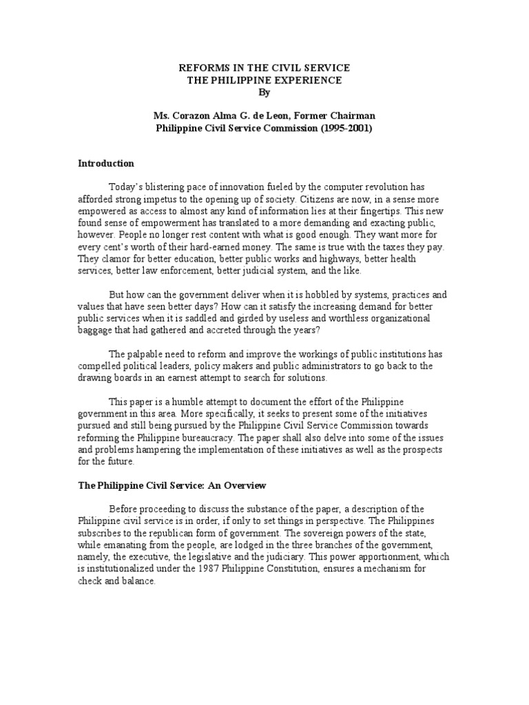 MPA 622 - Civil Service Systems in The Philippines | PDF | Performance ...