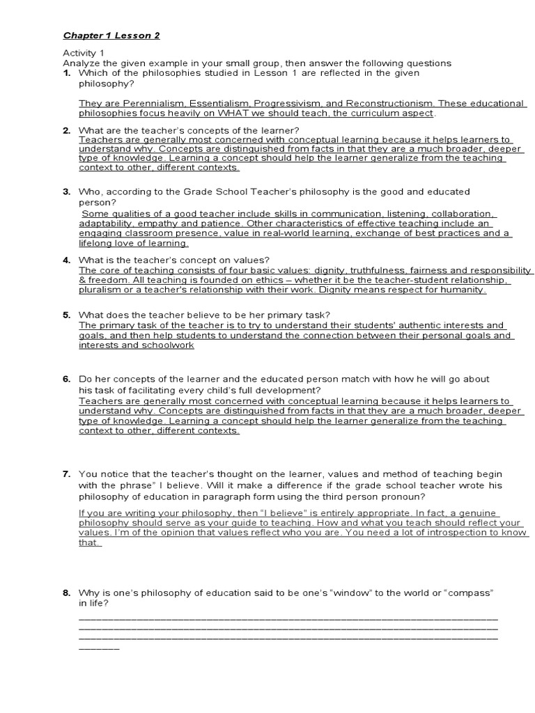 Chapter 1 Lesson 2. | PDF | Learning | Teachers