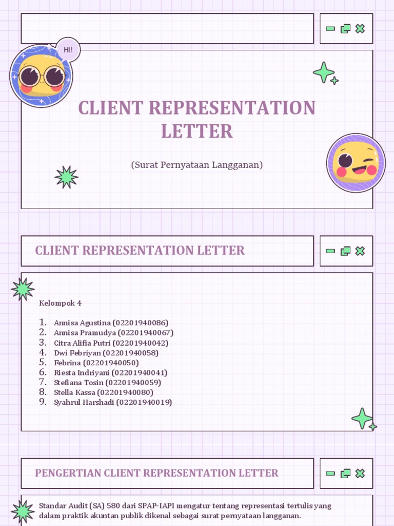 Client Representation Letter - Kelompok 4 | PDF