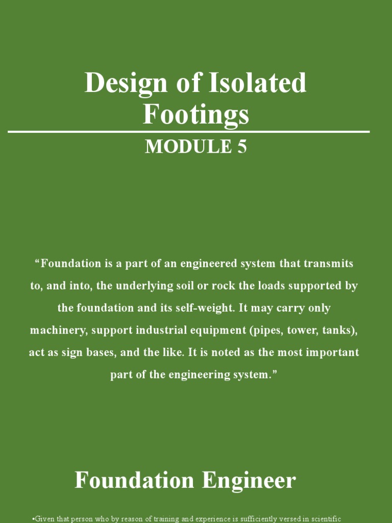 Module 5 Foundation | PDF | Foundation (Engineering) | Geotechnical Engineering
