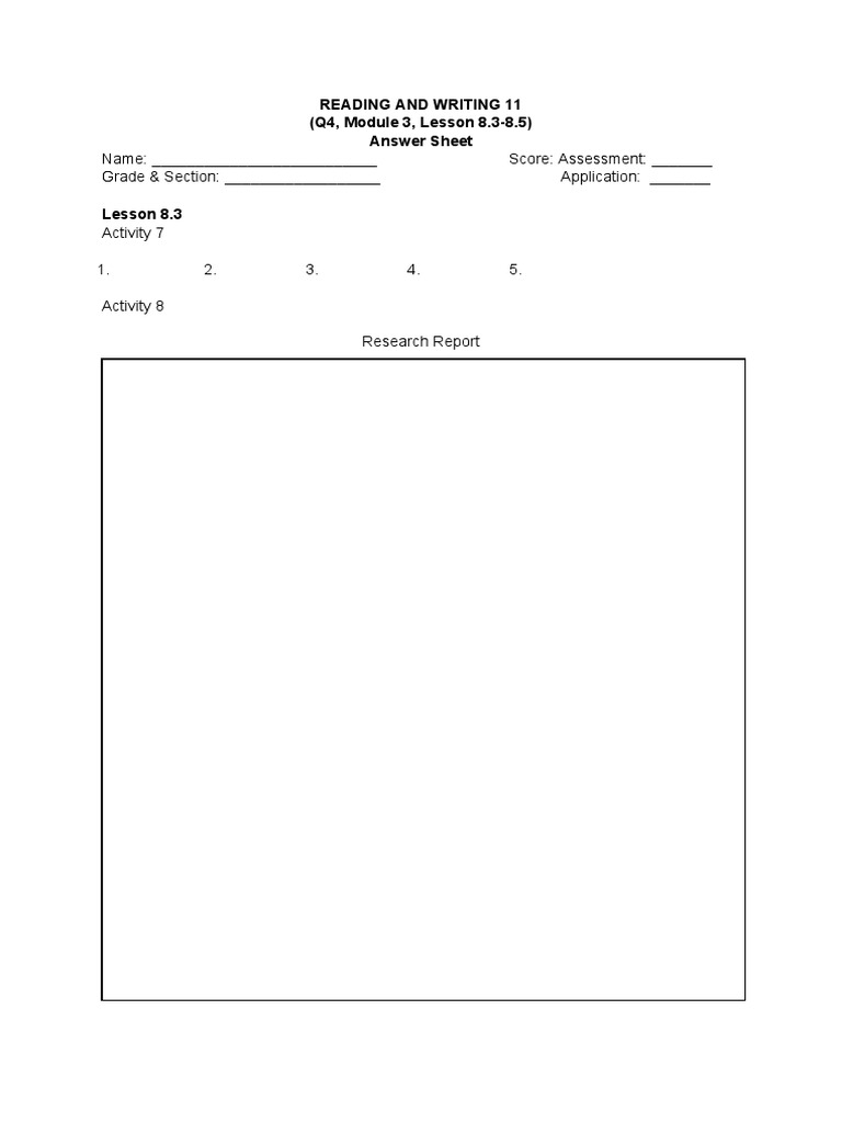 Name: - Score: Assessment: - Grade & Section: - Application | PDF ...